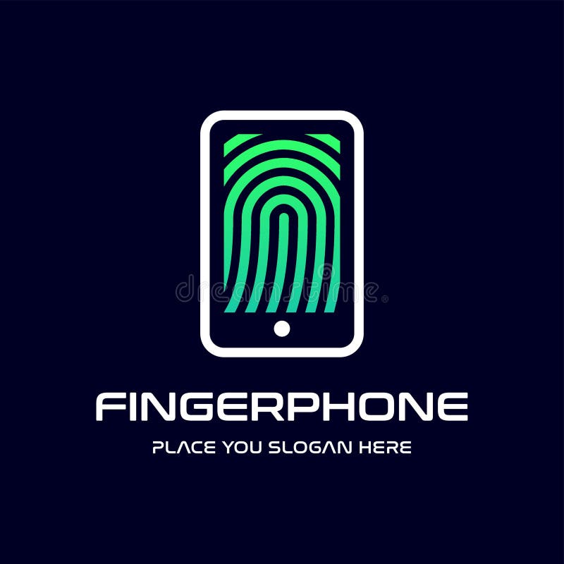 Finger Print Phone Vector Logo Template. this Design Use Modern Style ...