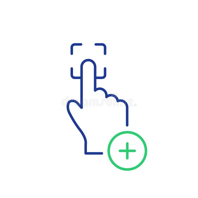 Finger Print Scan Line Icon. Human Hand Scanning Finger Stock Vector ...