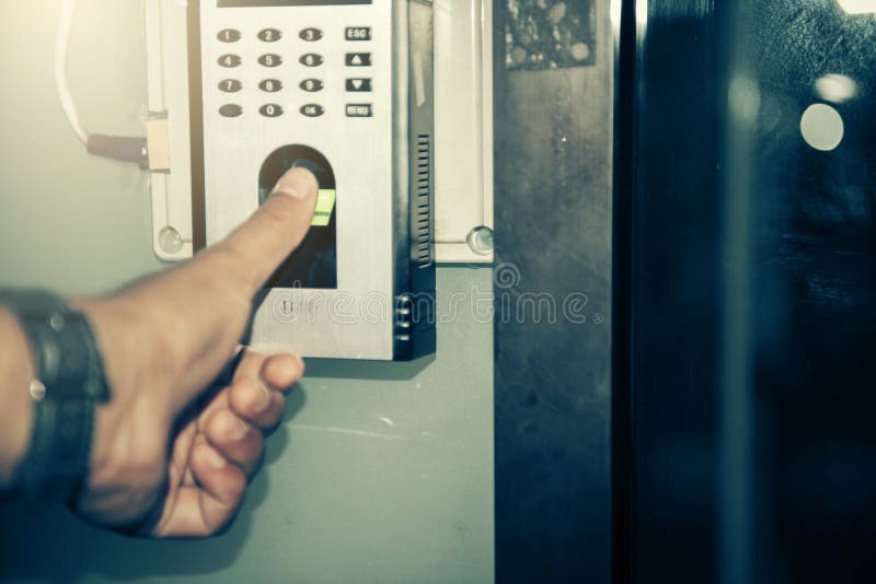 Finger Print Scan for Unlock Door Security System Stock Photo - Image ...