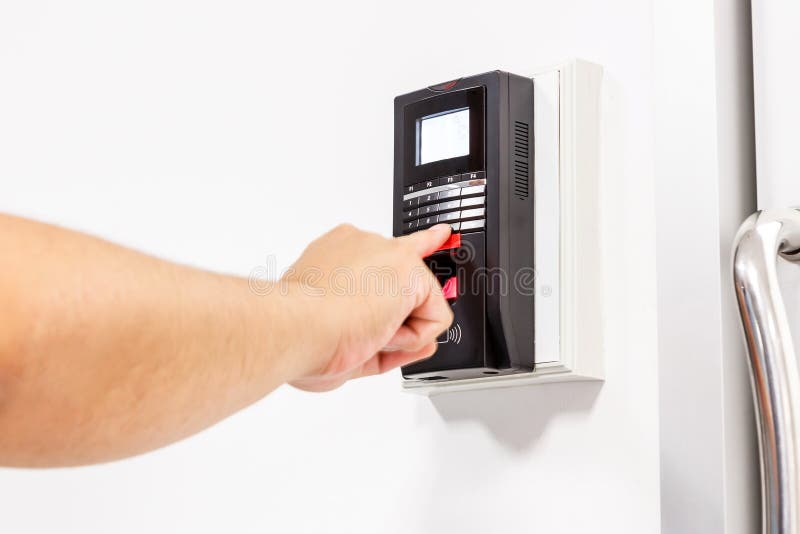 Finger Print Scan for Unlock Door Security System Stock Photo - Image ...