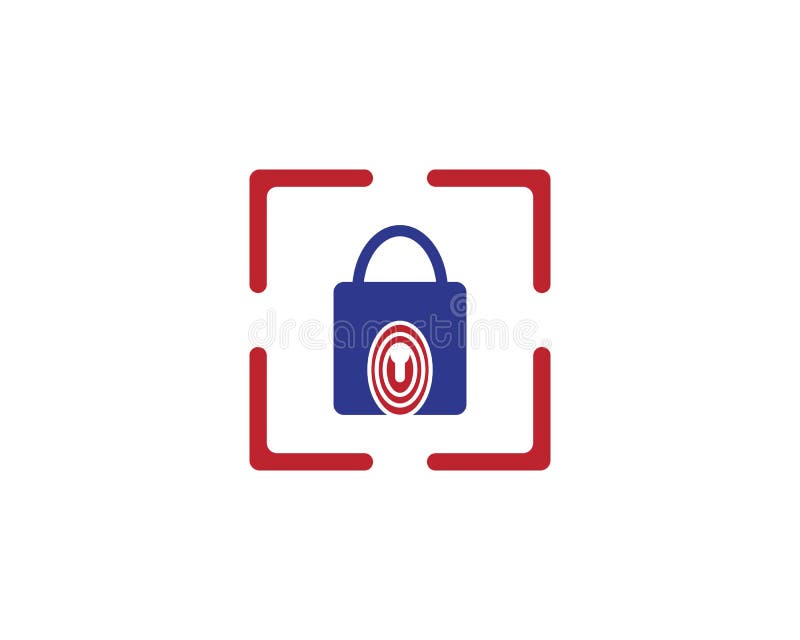 Finger Print in Secret Key Logo Vector Illustration Stock Vector ...