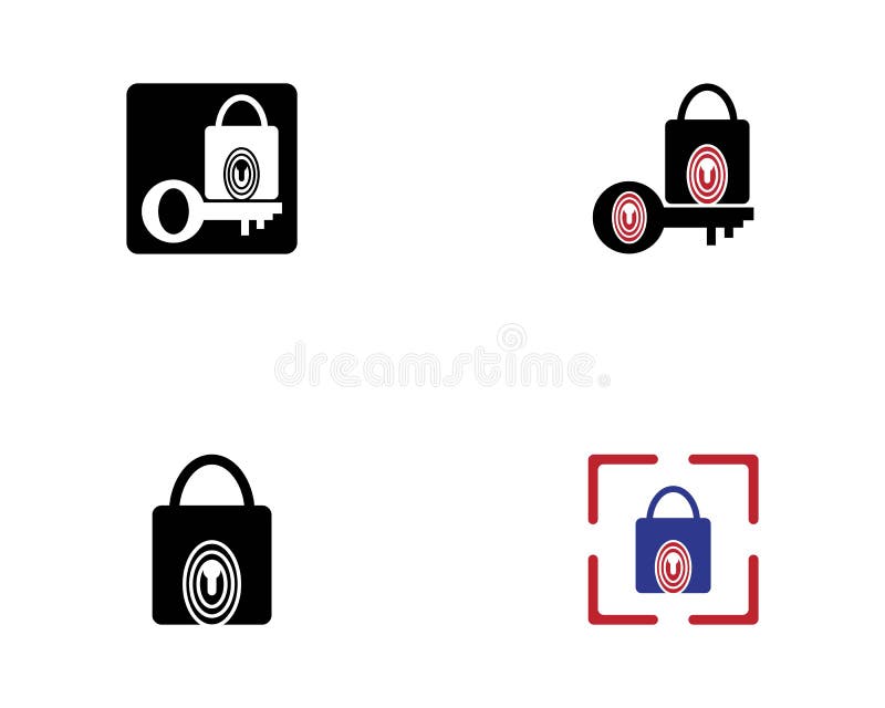 Finger Print in Secret Key Logo Vector Illustration Stock Vector ...