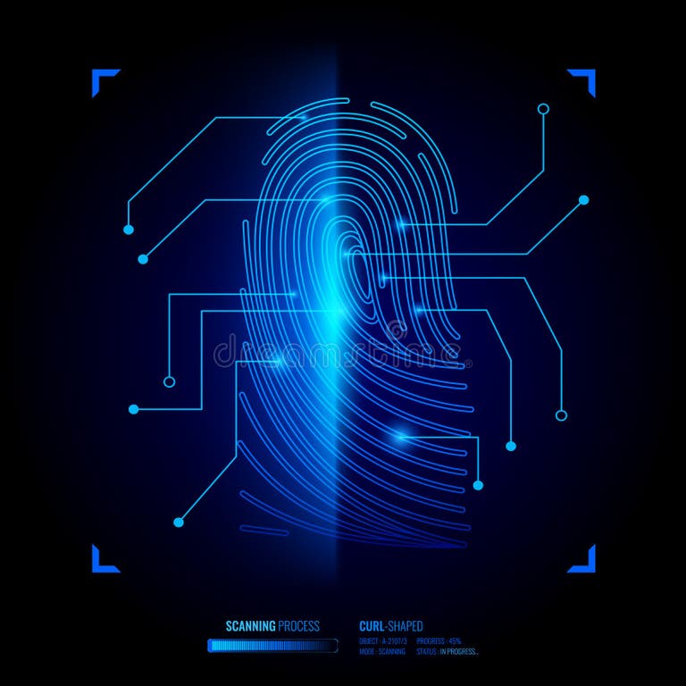 Finger Print Verification Illustration Stock Vector - Illustration of ...