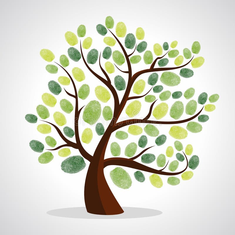 Green Diversity Tree Finger Prints Illustration Stock Illustrations ...
