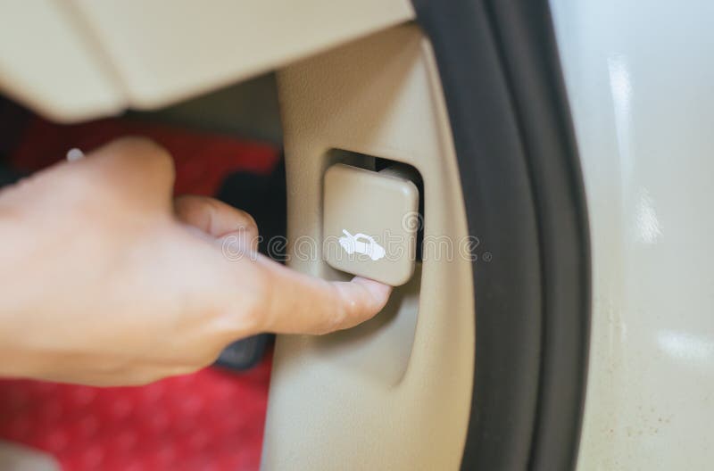 Finger Pulling Car Bonnet Up Control Panel Stock Photo - Image of male ...