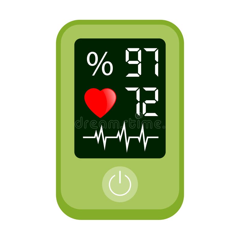 Finger Pulse Oximeter, Oxygen Saturation Meter Stock Vector ...