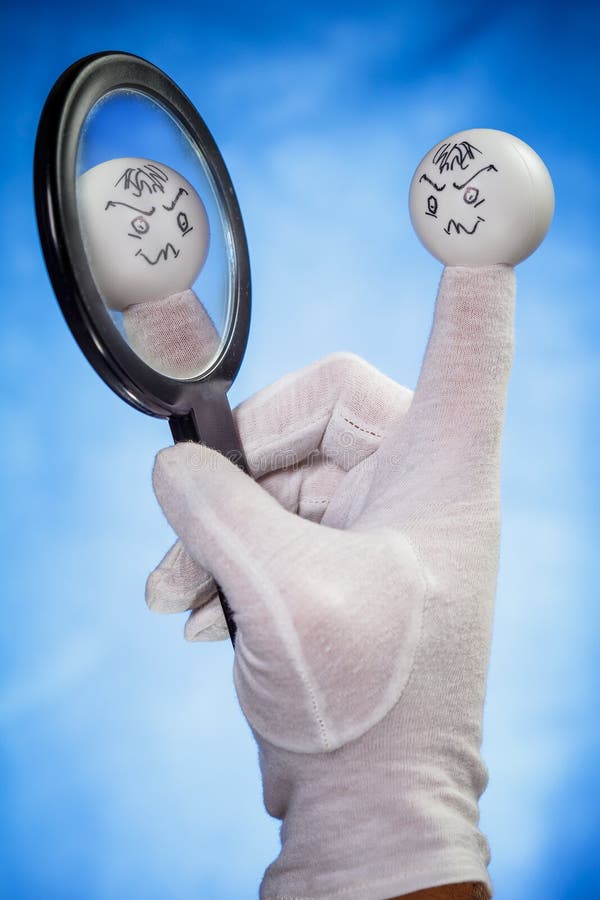 Finger Puppet Looking at the Mirror Stock Image - Image of character ...