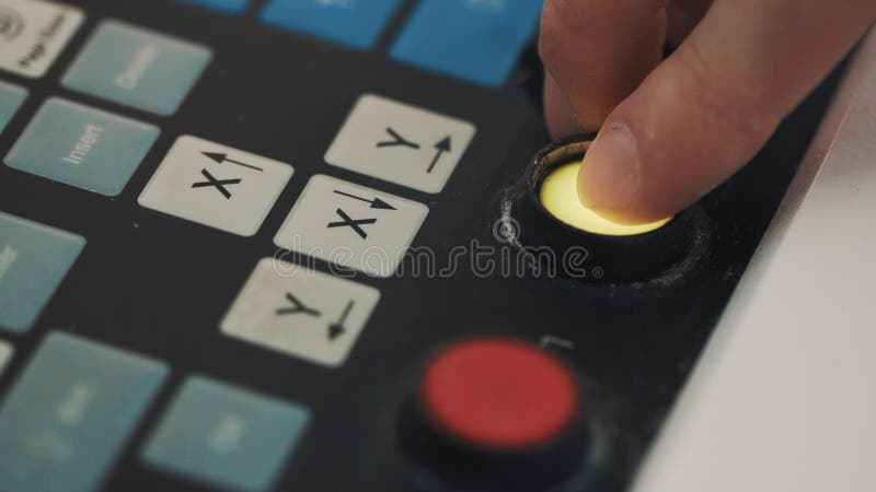 Finger Push Button on Control Panel until it Flash Up Stock Video ...