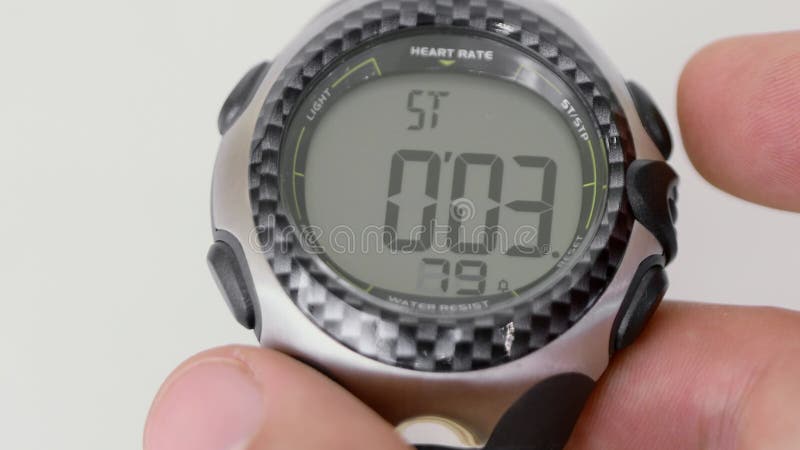 Finger Push Button and Start Timer Which Counts Stock Video - Video of ...