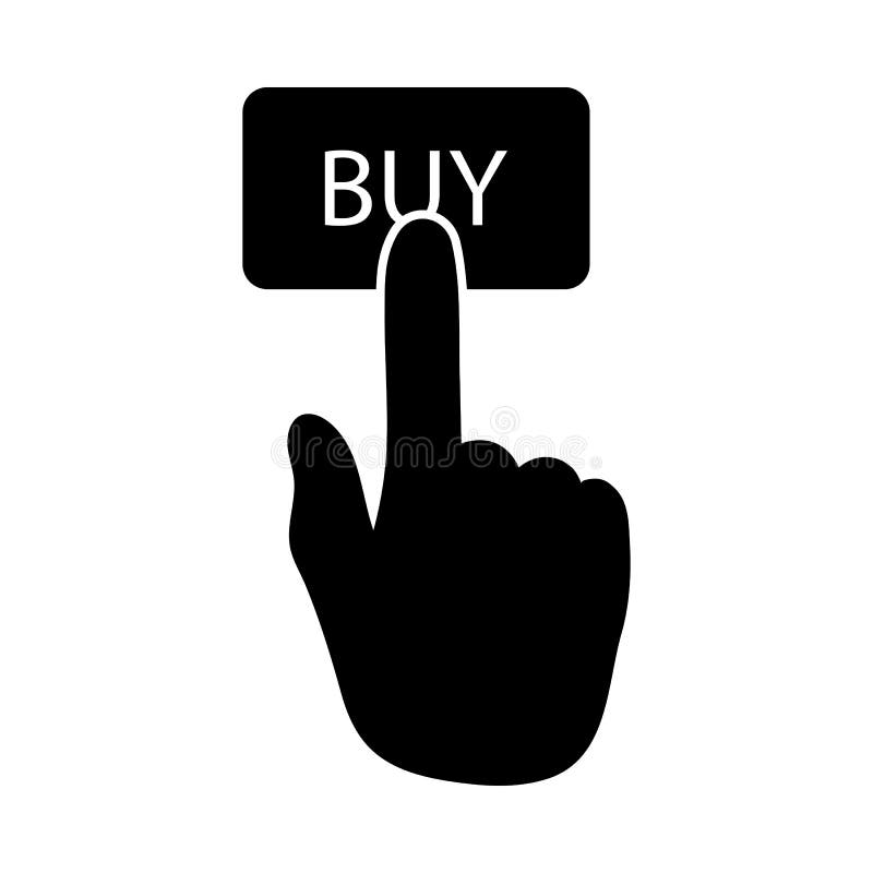 Finger Push the Buy Button Icon Stock Vector - Illustration of ...