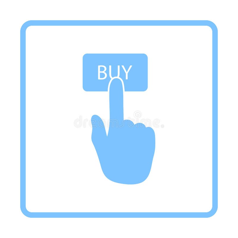 Finger Push the Buy Button Icon Stock Vector - Illustration of ...