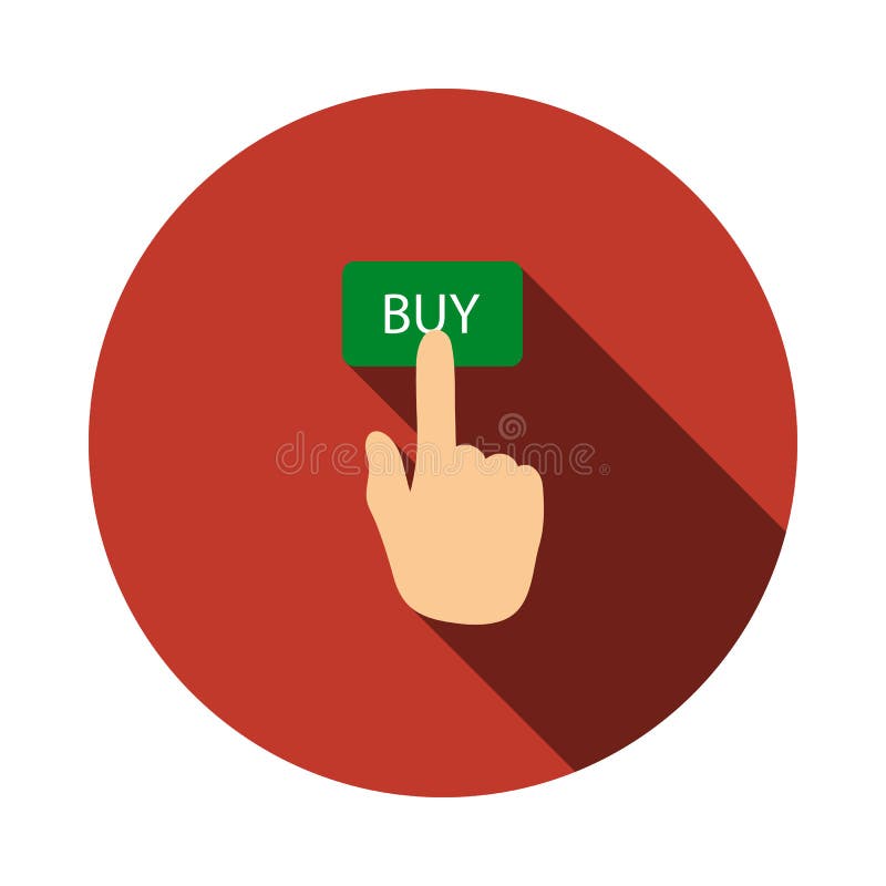 Finger Push the Buy Button Icon Stock Vector - Illustration of ...