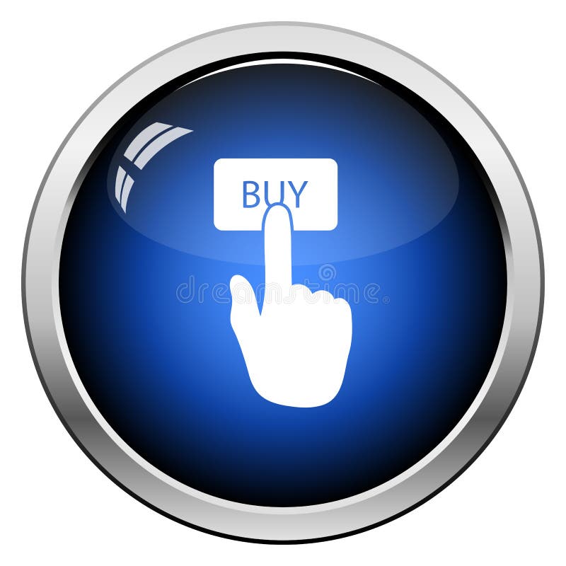 Finger Push the Buy Button Icon Stock Vector - Illustration of retail ...