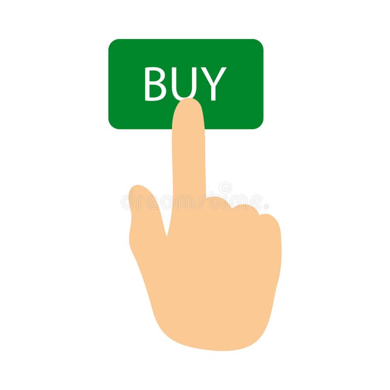 Finger Push the Buy Button Icon Stock Vector - Illustration of ...
