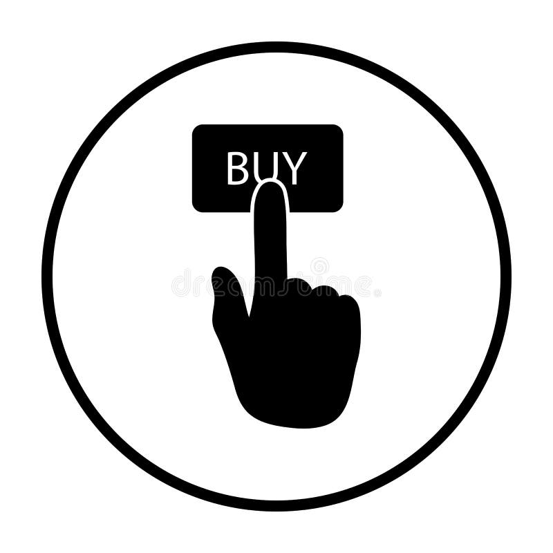 Finger Push the Buy Button Icon Stock Vector - Illustration of graphic ...