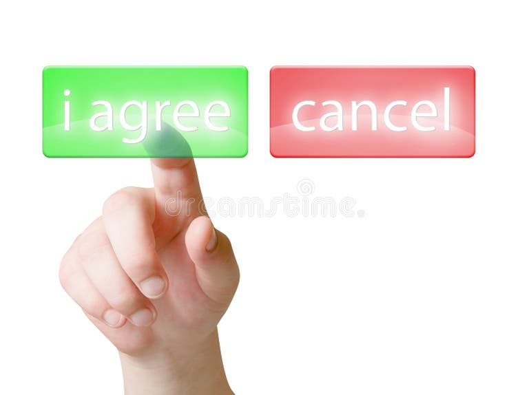 Finger Push on Chouse I Agree Button Stock Photo - Image of inspiration ...