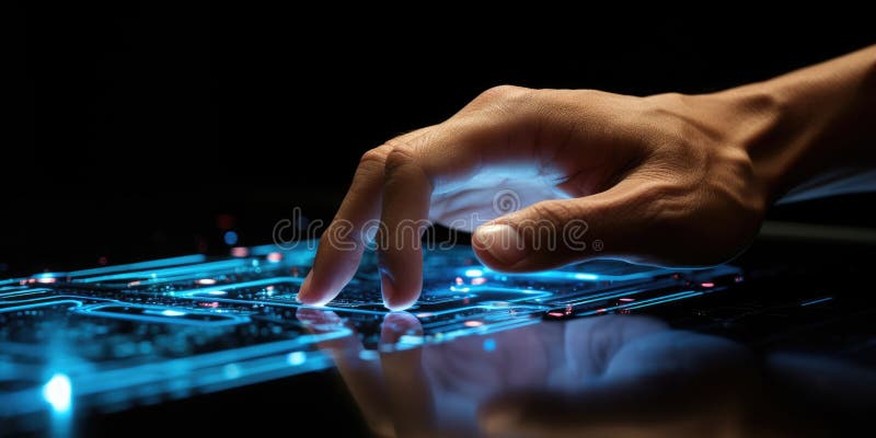 Finger Pushes Touch Screen Button and Activates Futuristic Artificial ... Finger Pushes Touch Screen Button and Activates Futuristic Artificial ...