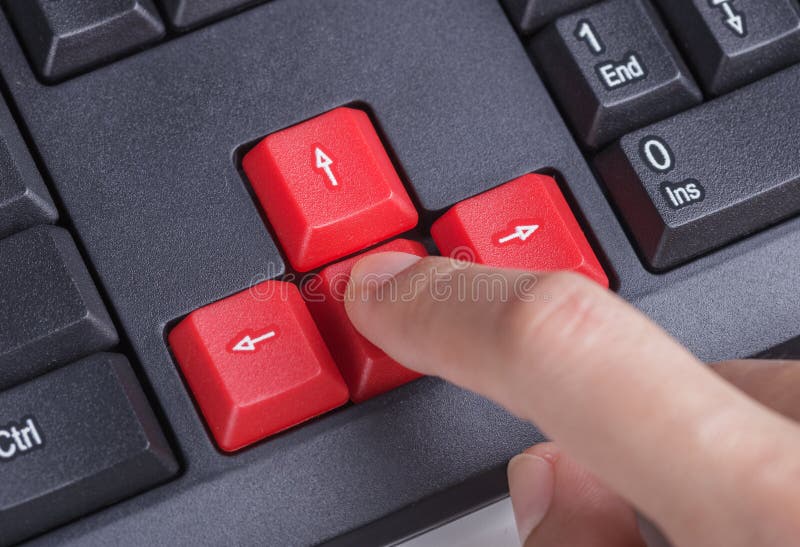 Finger Pushing Space Bar Button on Keyboard of Computer Stock Image ...