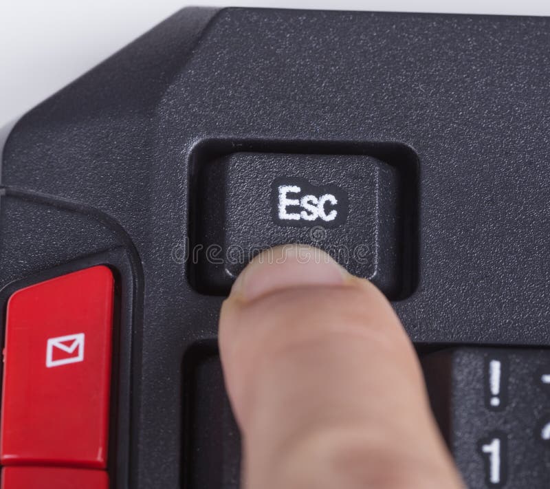 Finger Pushing ESC Button on Keyboard of Computer Stock Image - Image ...