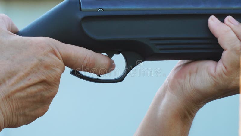 Finger on the Rifle Trigger. Shooting from Gun Stock Footage - Video of ...
