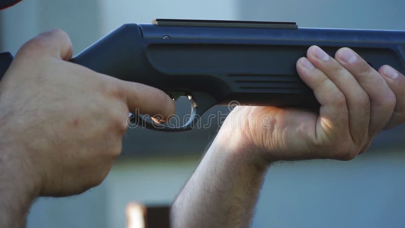 Finger on the Rifle Trigger. Shooting from a Gun Stock Video - Video of ...