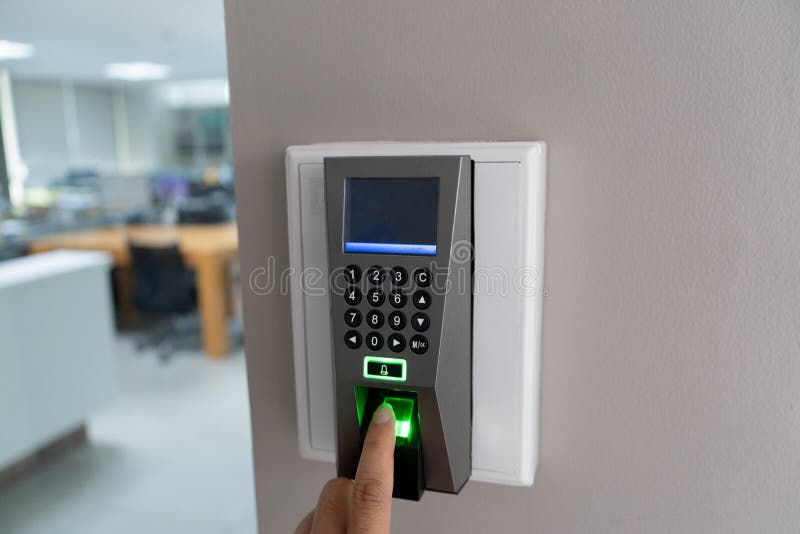 Finger Scan on Finger Scanner Machine Security Concept and Safety ...