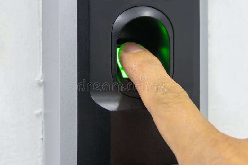 A Finger Scan Access Control System To Lock And Unlock Doors Stock ...