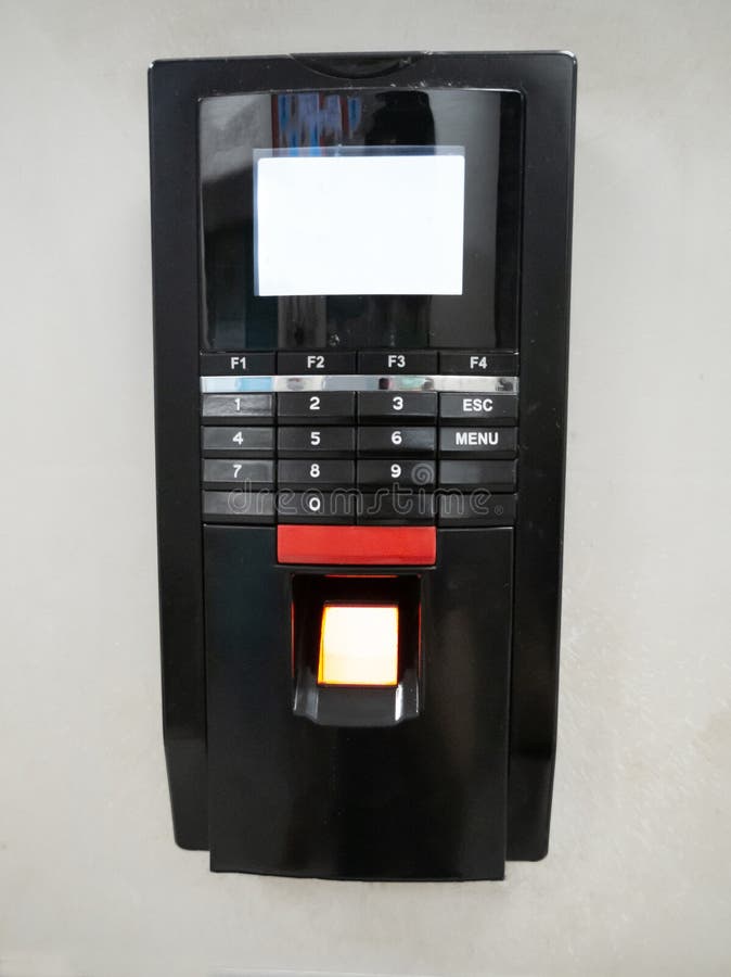 Finger Scanner on the Wall in the Building Stock Photo - Image of ...