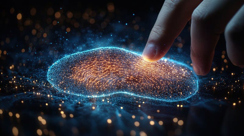 Finger Scanning Digital Fingerprint Technology Interface Stock ...