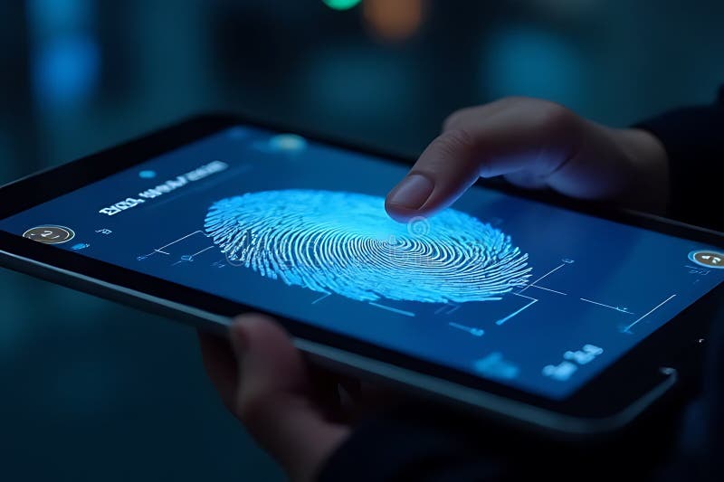 Finger Scanning on Tablet Screen Uses Biometric Identification ...