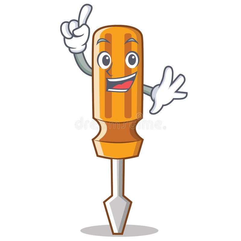 Two Finger Screwdriver Character Cartoon Style Stock Vector ...