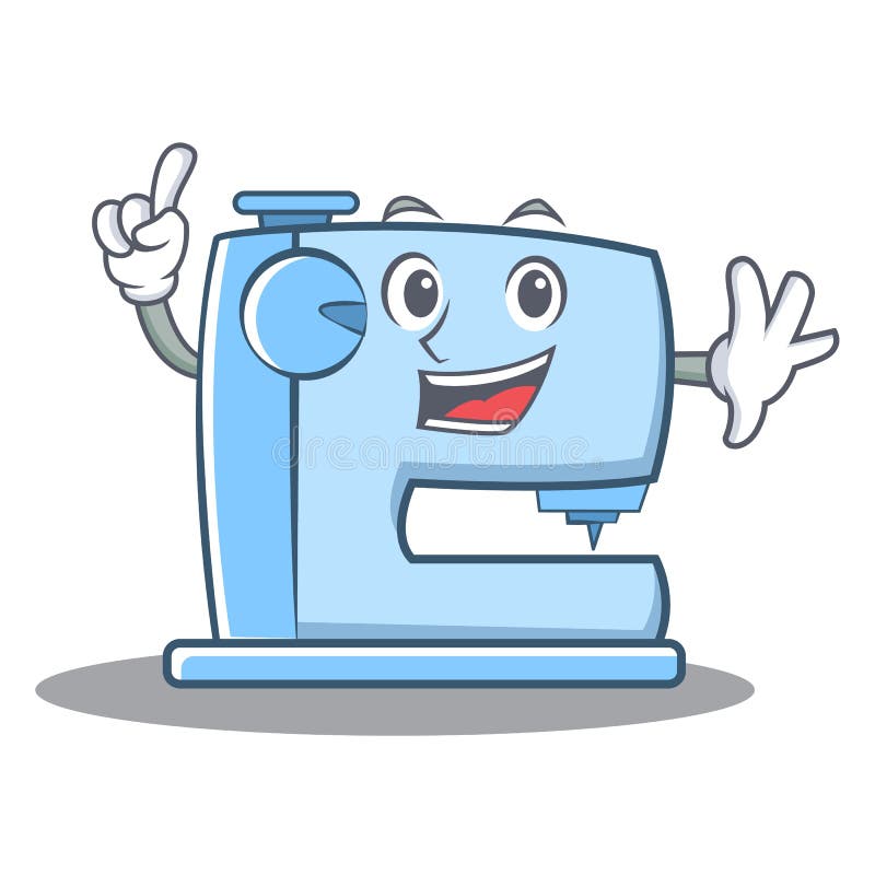 Finger Sewing Machine Emoticon Character Stock Vector - Illustration of ...