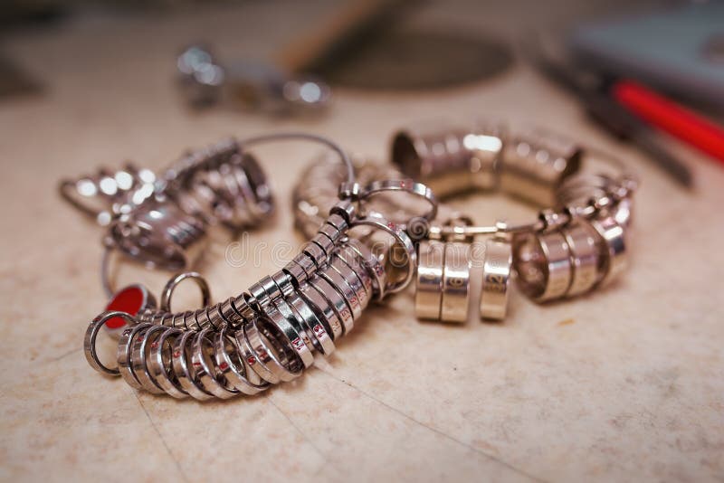 Finger Sizing Gauges Which are Used To Determine Finger Size. Stock ...