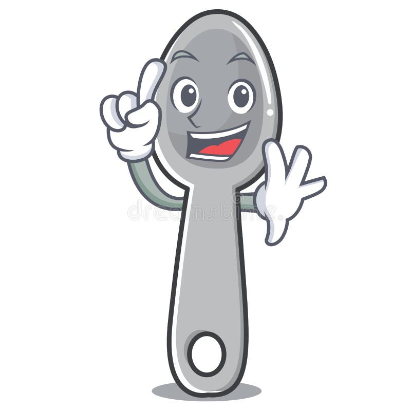 Finger Spoon Character Cartoon Style Stock Vector - Illustration of ...