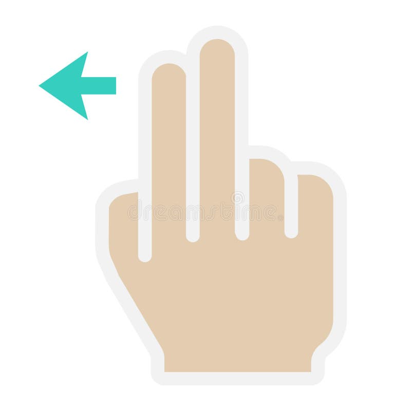2 Finger Swipe Left Flat Icon, Touch and Gesture Stock Vector ...