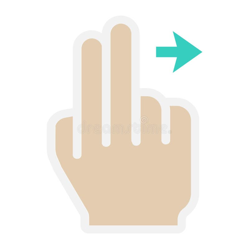 2 Finger Swipe Down Solid Icon, Touch and Gesture Stock Vector ...