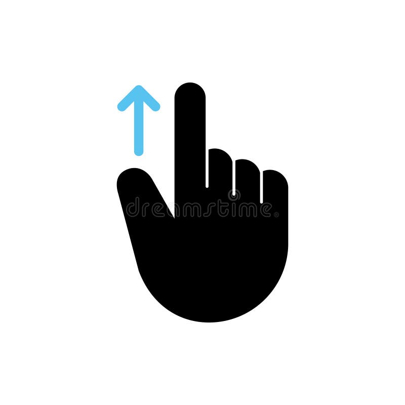 Finger Swipe Up Icon, Vector, Illustration. Stock Vector - Illustration ...