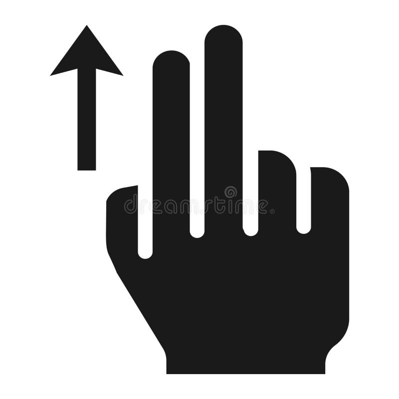2 Finger Swipe Up Solid Icon, Touch and Gesture Stock Vector ...