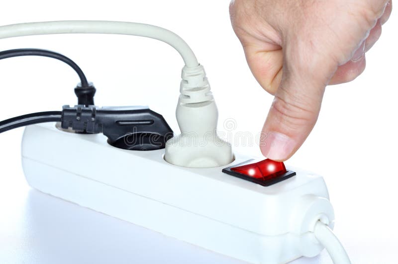 Finger is switching off stock photo. Image of abstract - 123715524