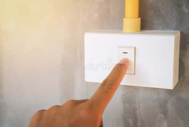 Finger Switching on and Off of Switch Stock Image - Image of ...