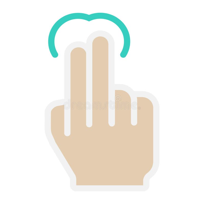 2 Finger Tap Flat Icon, Touch And Hand Gestures Stock Vector ...