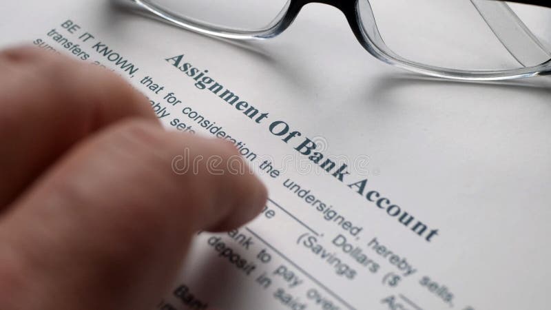 Assignment of bank account stock image. Image of currency - 178730849