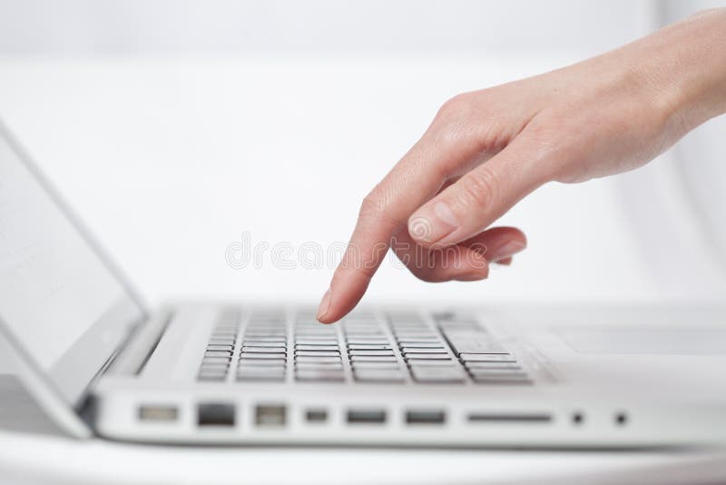 Finger Tapping the Keyboard Stock Photo - Image of selective, typing ...