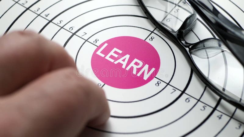 Finger Tapping on Learn Target Stock Image - Image of learning ...
