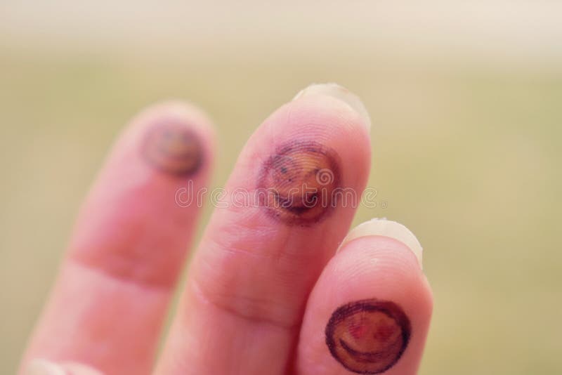 Finger Tips with Smiley Faces Stock Image - Image of finger, emotions ...