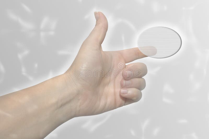 A Finger To Load in the Button Stock Image - Image of hand, button: 3242463