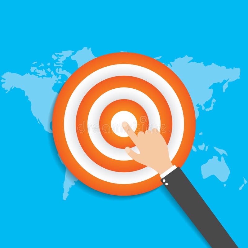 Finger To the Target. Business Concept Flat Modern Design. Vector Stock ...