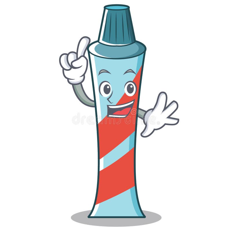 Finger Toothpaste Character Cartoon Style Stock Vector - Illustration ...