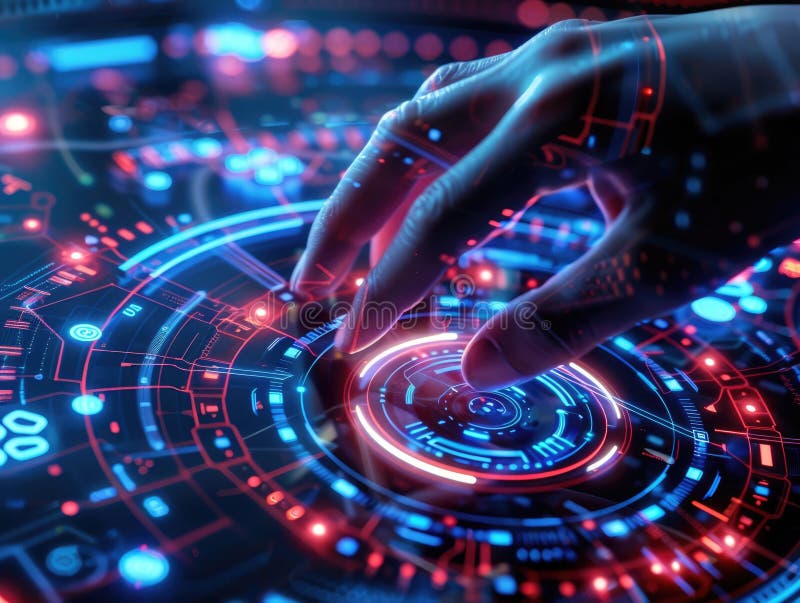 Finger Touch Electronic Screens and Circuits Stock Illustration ...