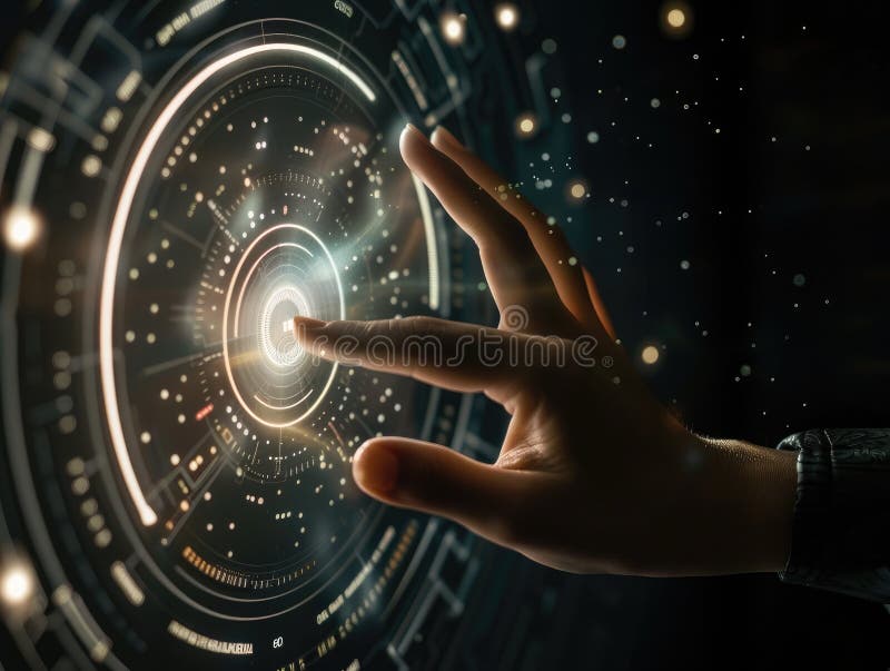 Finger Touch Electronic Screens and Circuits Stock Illustration ...